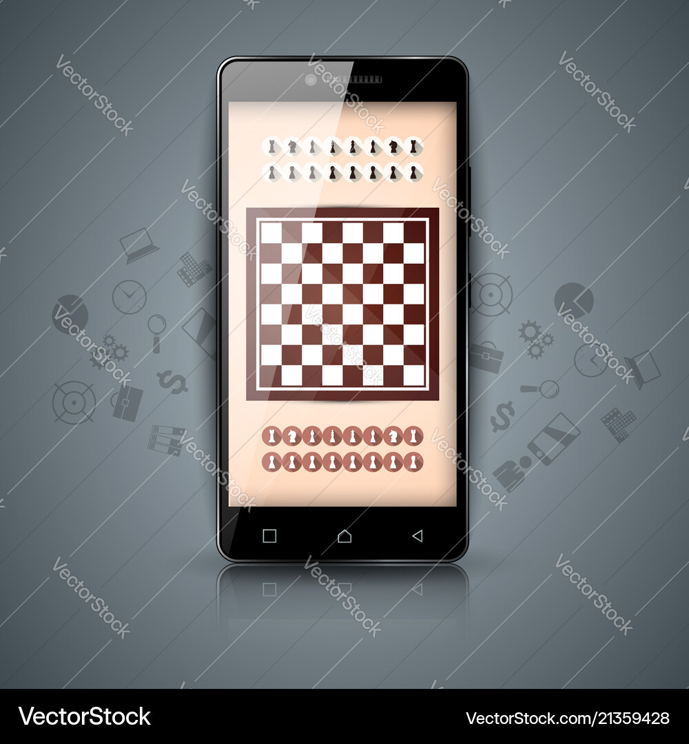 Chess digital gadget smartphone icons Royalty Free Vector