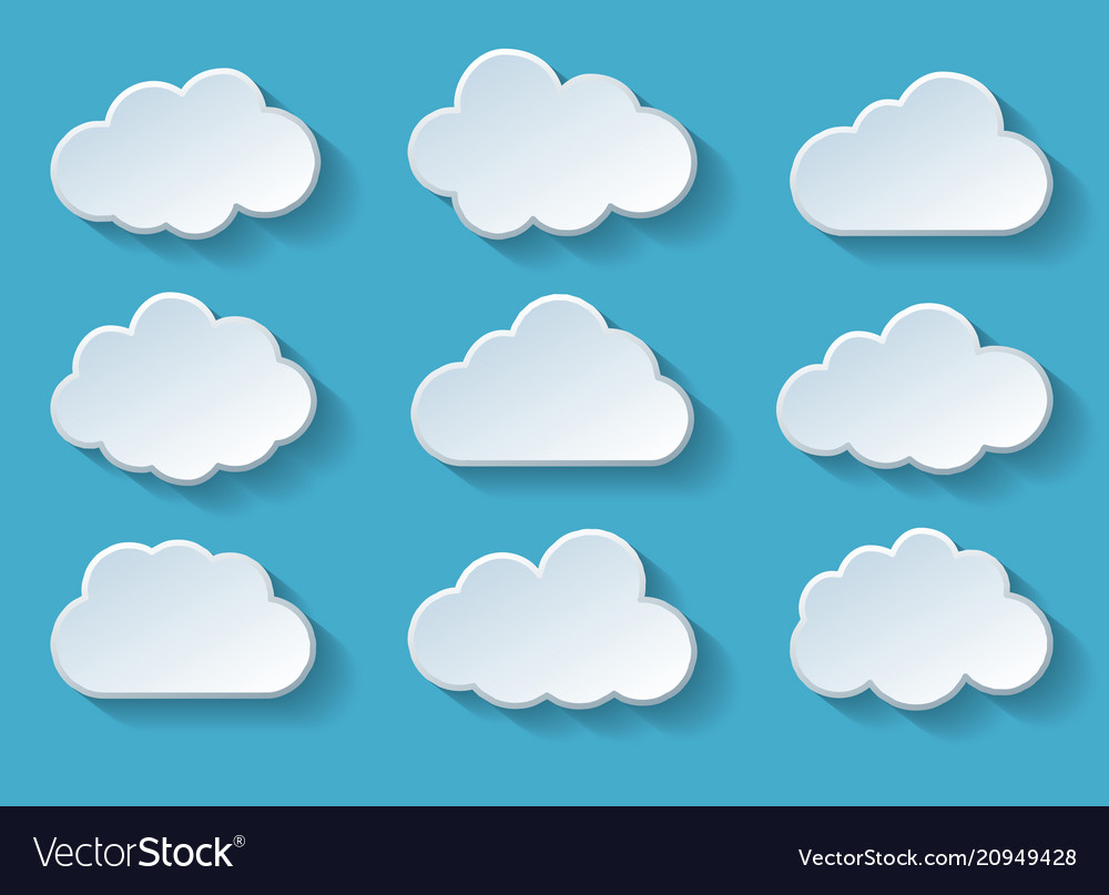 Clouds with shadow Royalty Free Vector Image - VectorStock
