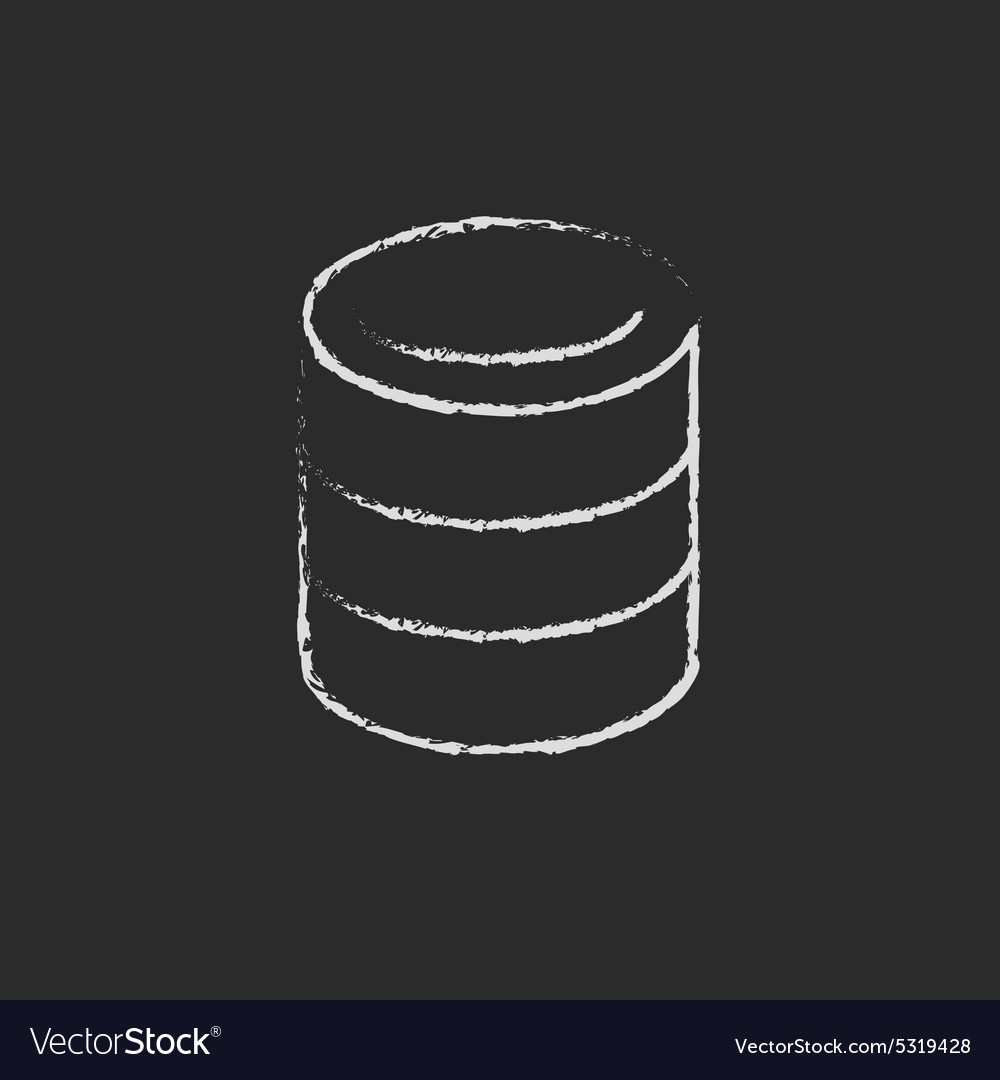 Computer server drawn in chalk Royalty Free Vector Image