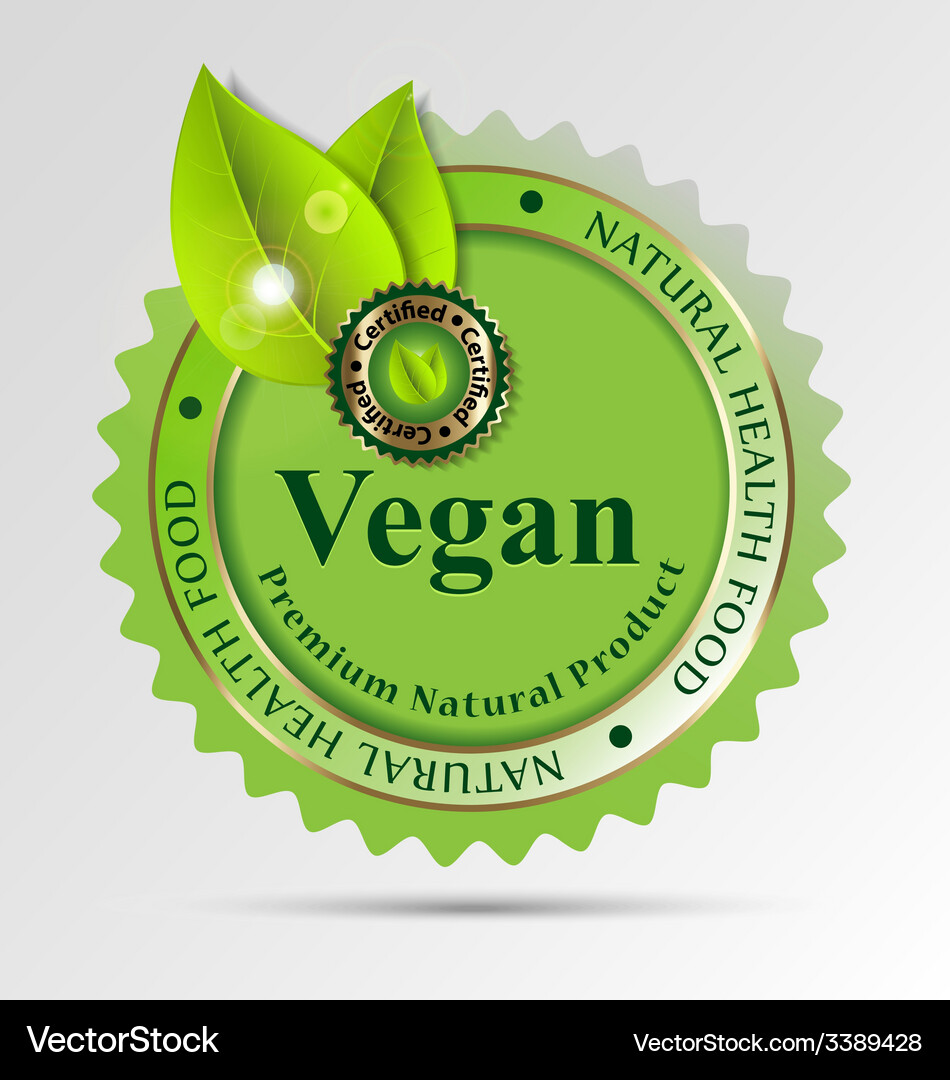 Creative label for vegan-related foodsdrinks Vector Image
