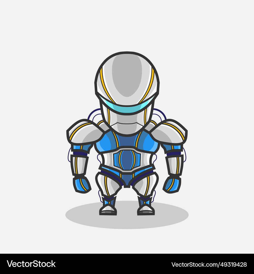 Cute robot cyborg character simple cartoon Vector Image