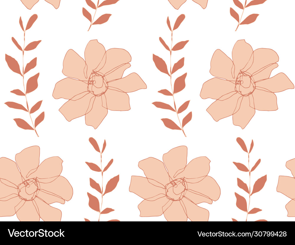 Floral seamless pattern with blossom flowers Vector Image