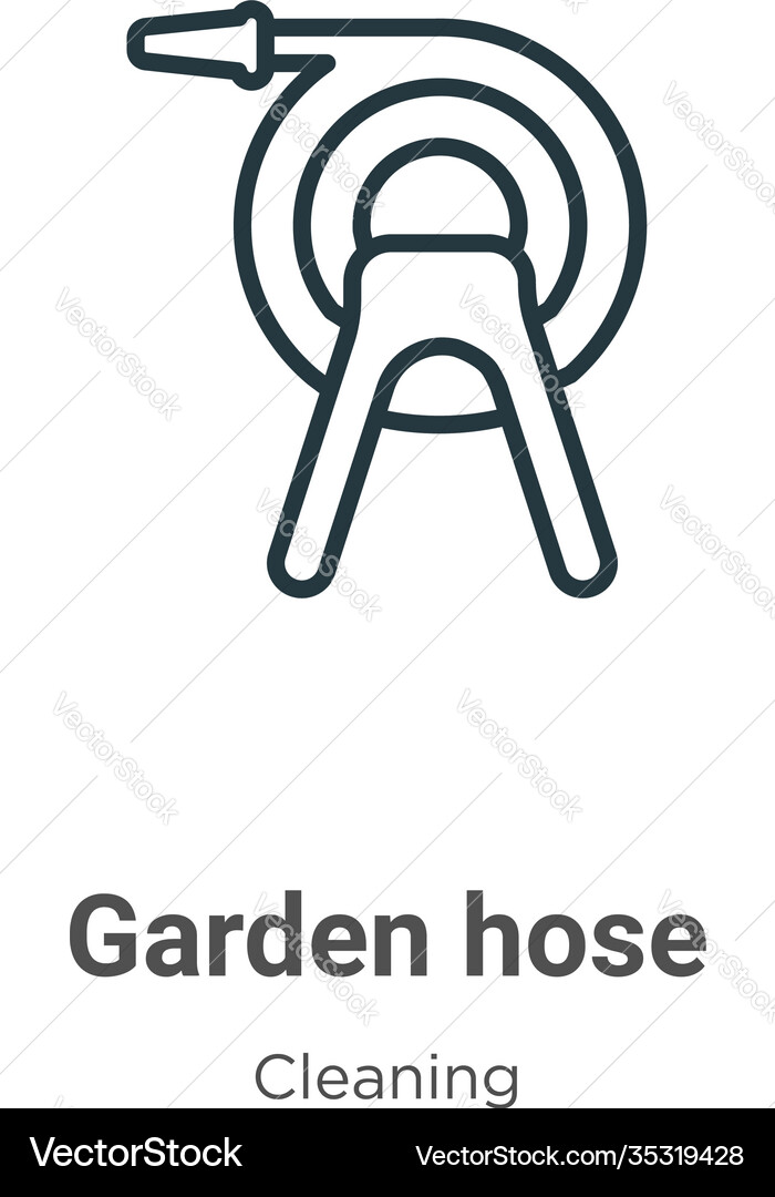 Garden hose outline icon thin line black Vector Image