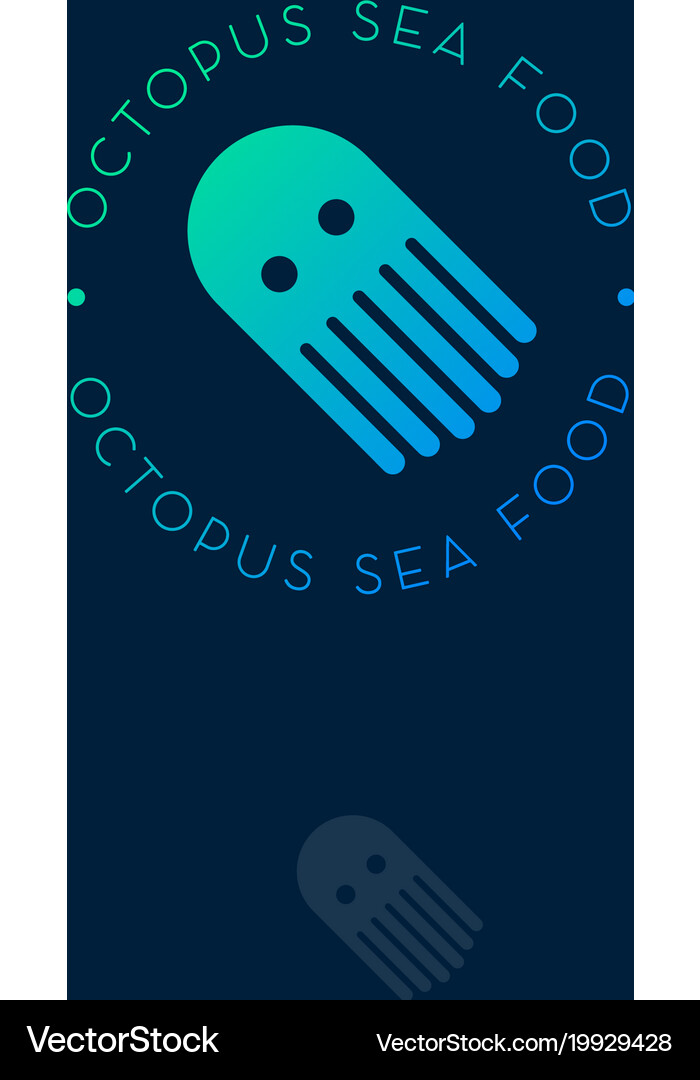 Logo octopus sea food Royalty Free Vector Image