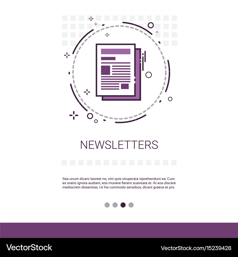 Newsletter application newspaper web banner Vector Image