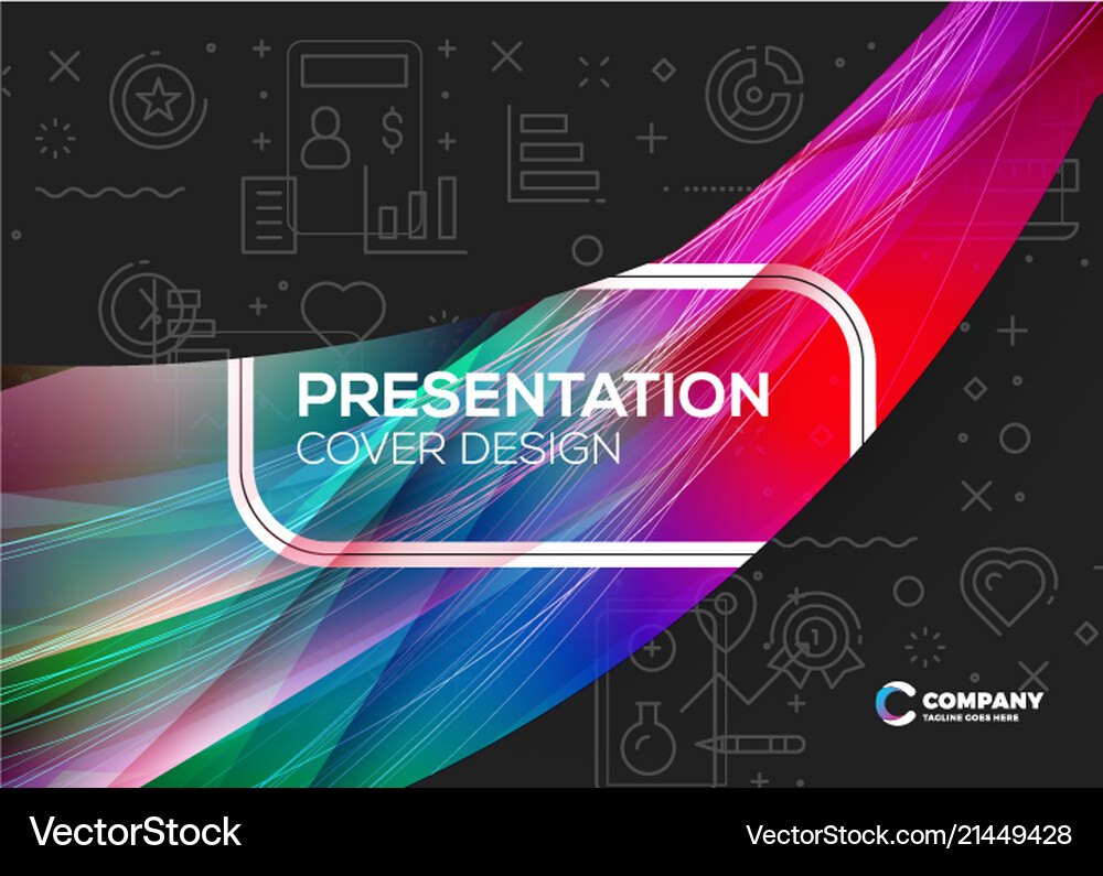 Presentation cover design colorful abstract Vector Image