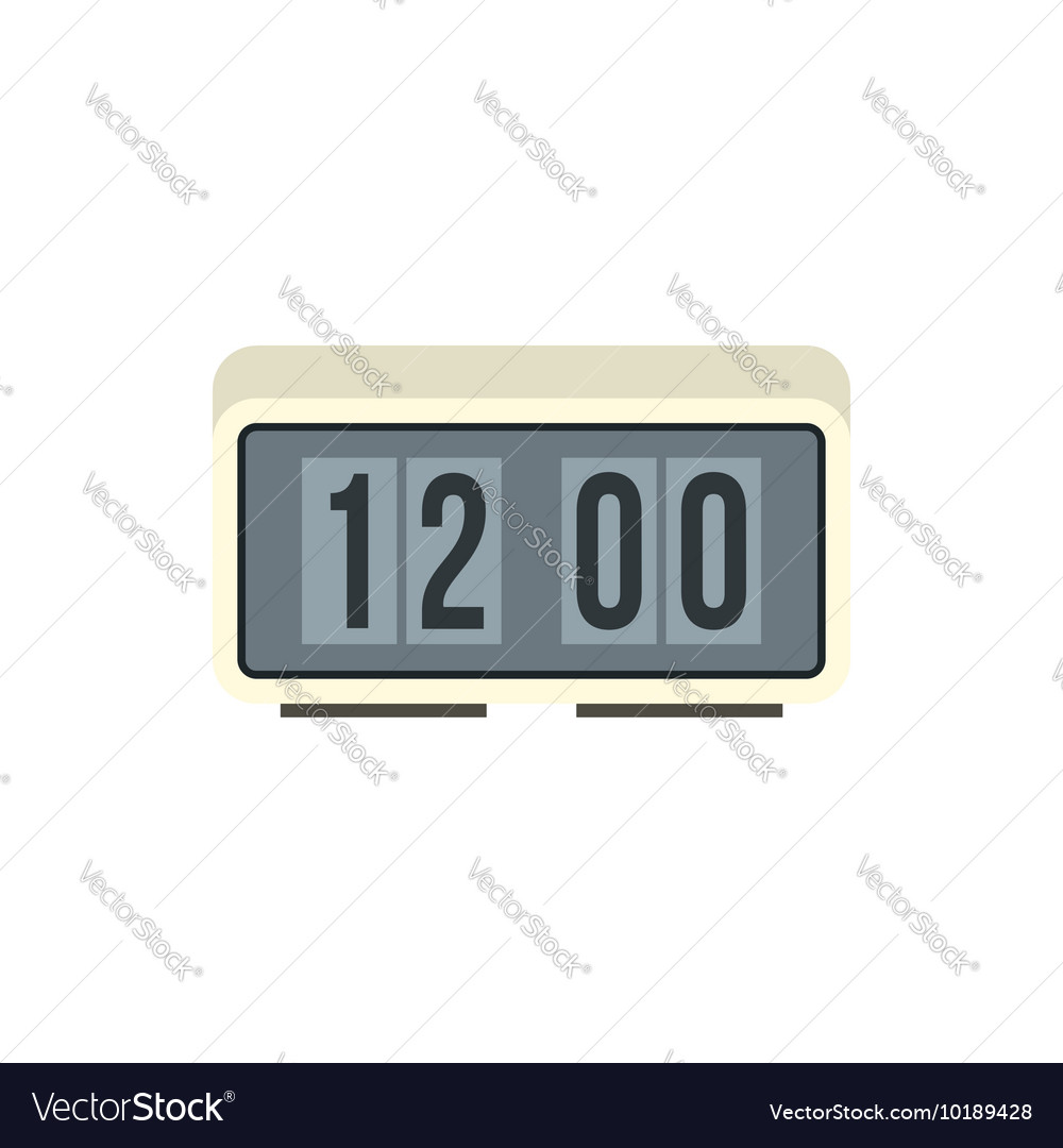 Retro Digital Table Clock Icon In Flat Style Vector Image