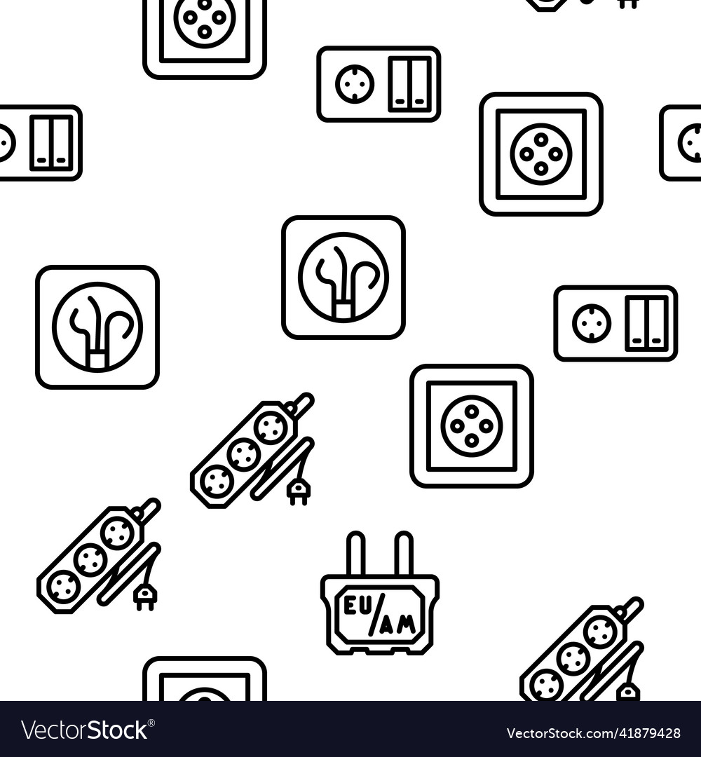 Socket power electrical accessory seamless Vector Image