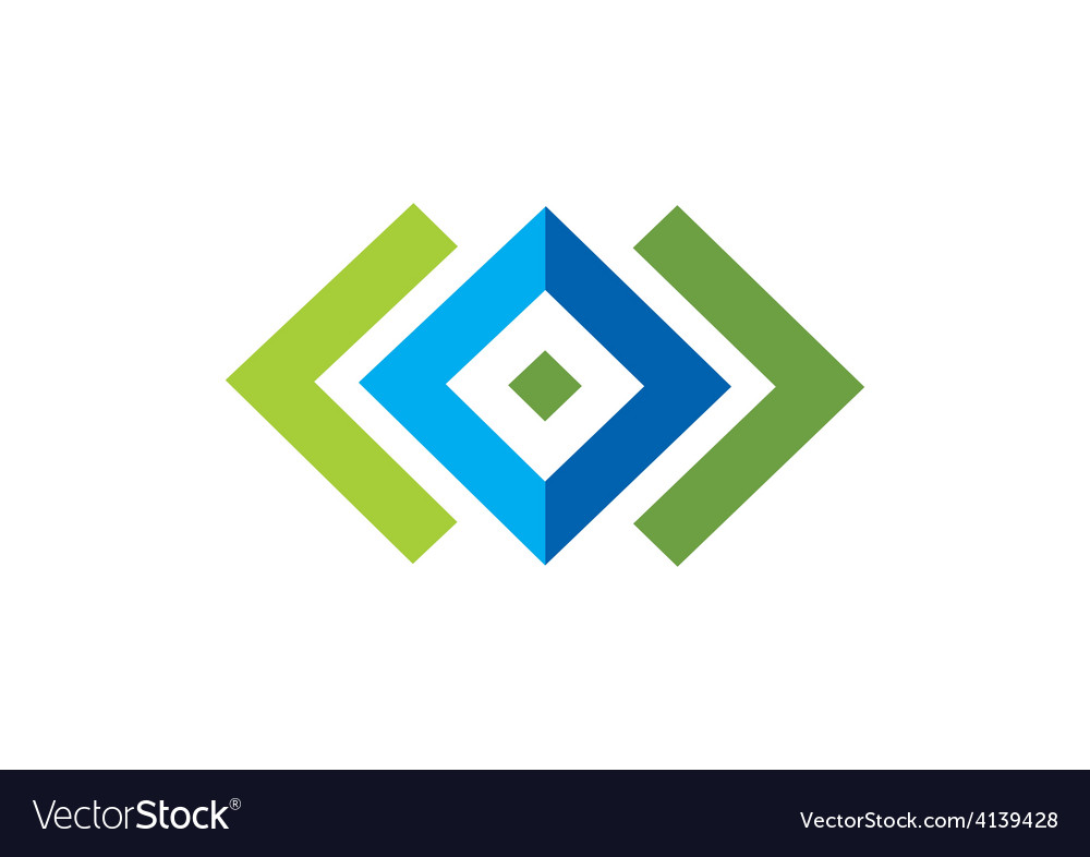 Square geometry construction logo Royalty Free Vector Image