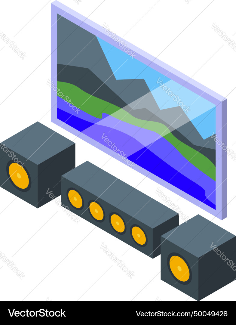 System stereo sound icon isometric home Royalty Free Vector