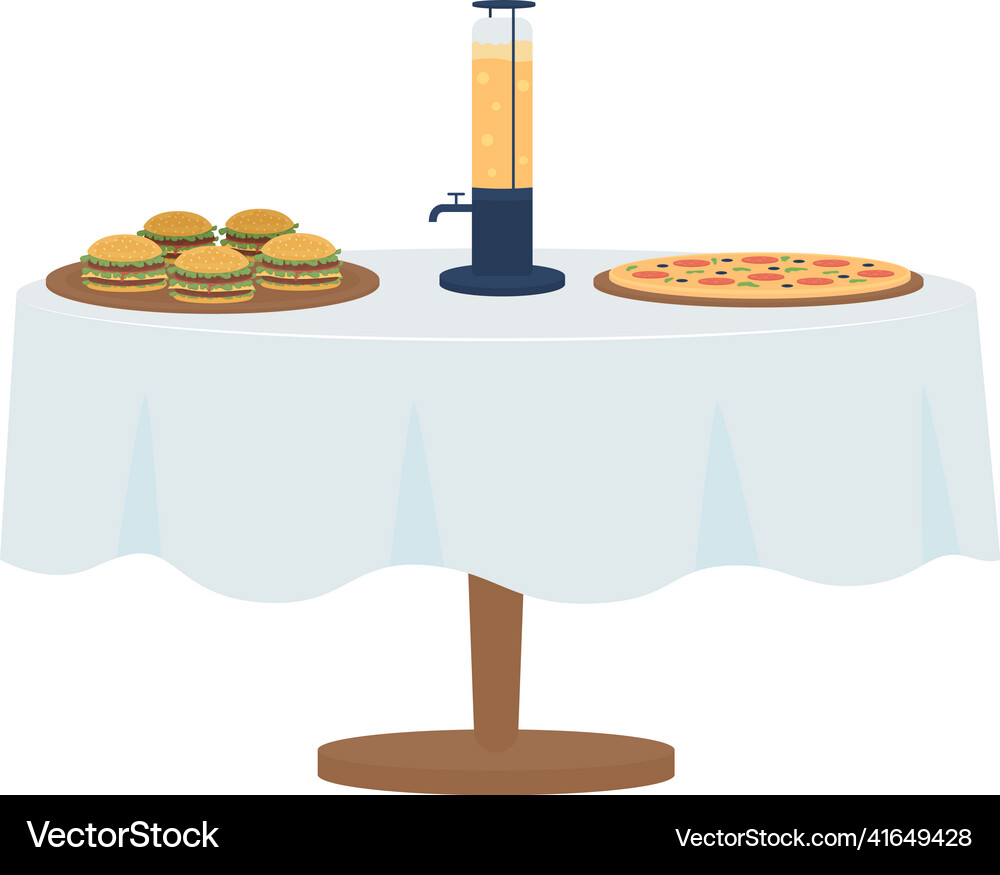 Table served for bachelor party semi flat color Vector Image