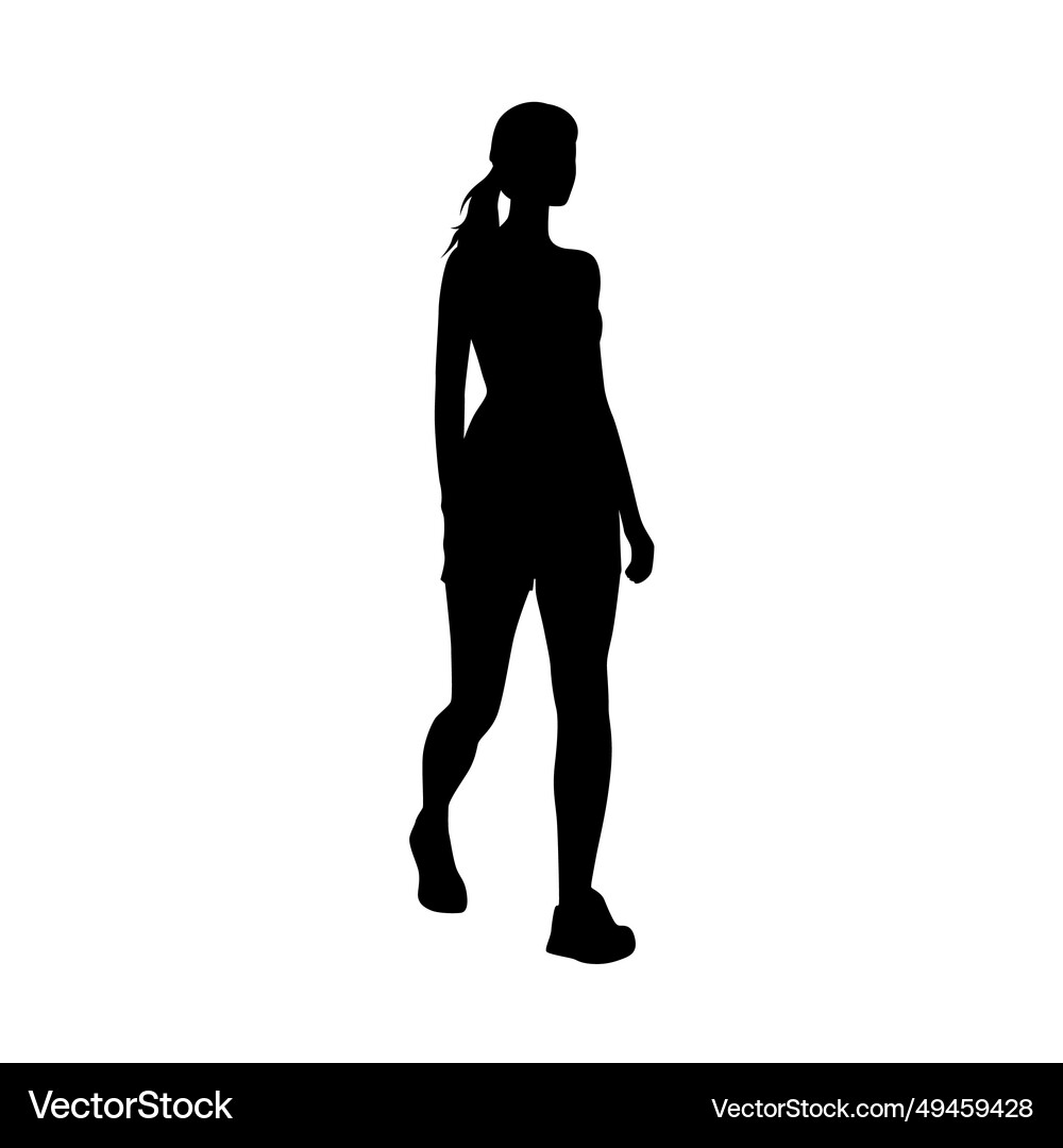 Woman walking forward isolated silhouette Vector Image