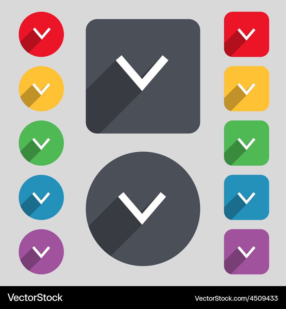 Arrow down download load backup icon sign a set Vector Image