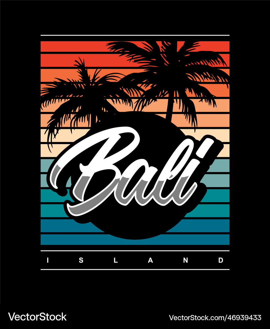 Bali island template for graphic design Royalty Free Vector