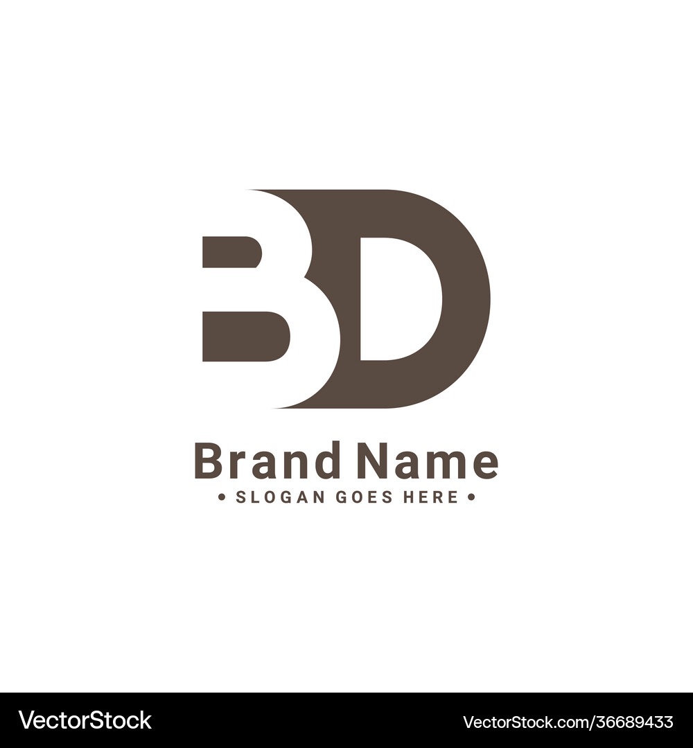 BD Initial Letter Logo - Modern Monogram Vector Image