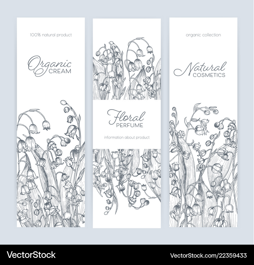 Bundle of vertical banner label or tag templates Vector Image