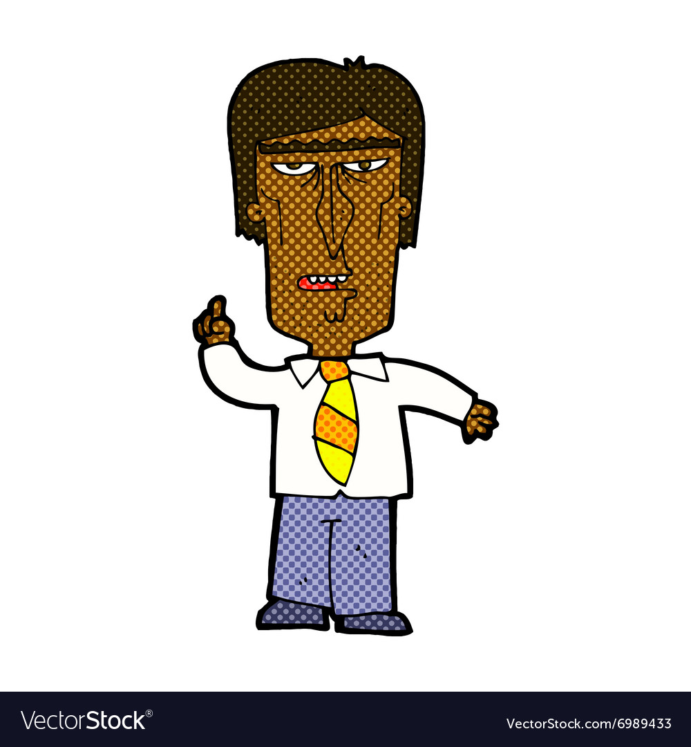 Comic cartoon grumpy boss Royalty Free Vector Image