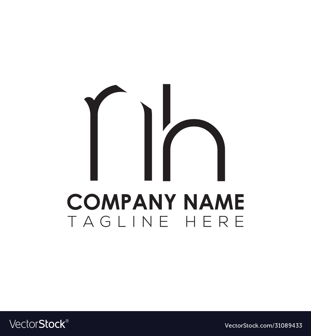 Initial letter nh logo design template creative Vector Image