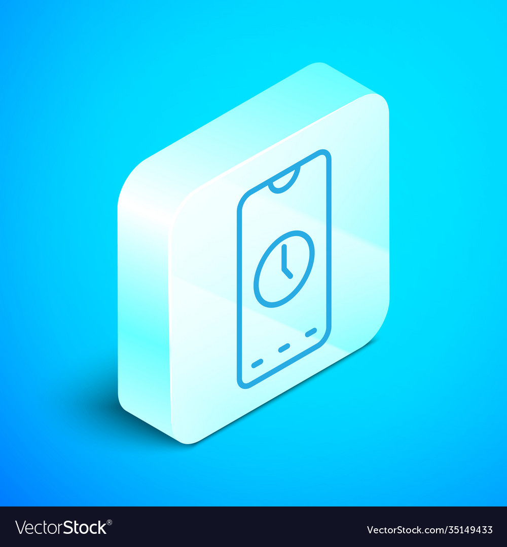 Isometric line alarm clock app smartphone Vector Image Isometric line alarm clock app smartphone Vector Image