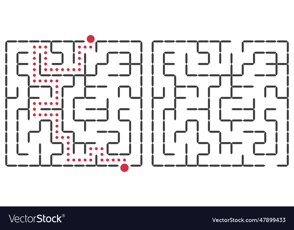 Maze game path square a simple logic game Vector Image