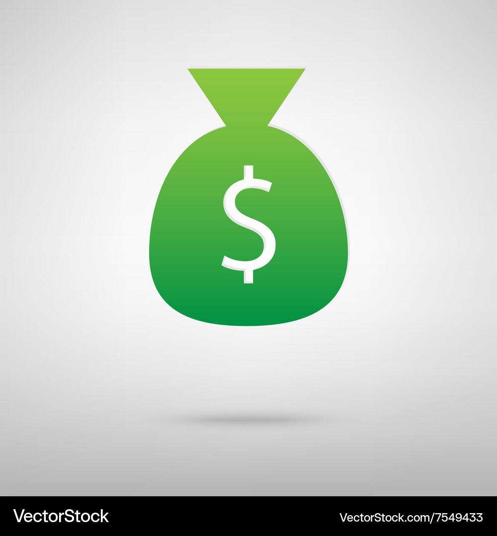Money bag green icon Royalty Free Vector Image