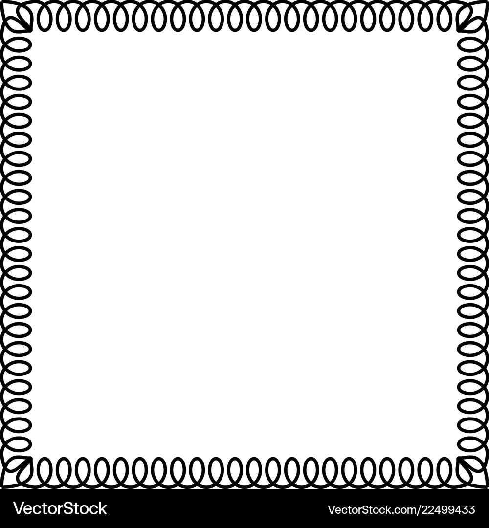 Ornamental frame - black telephone spiral cable Vector Image