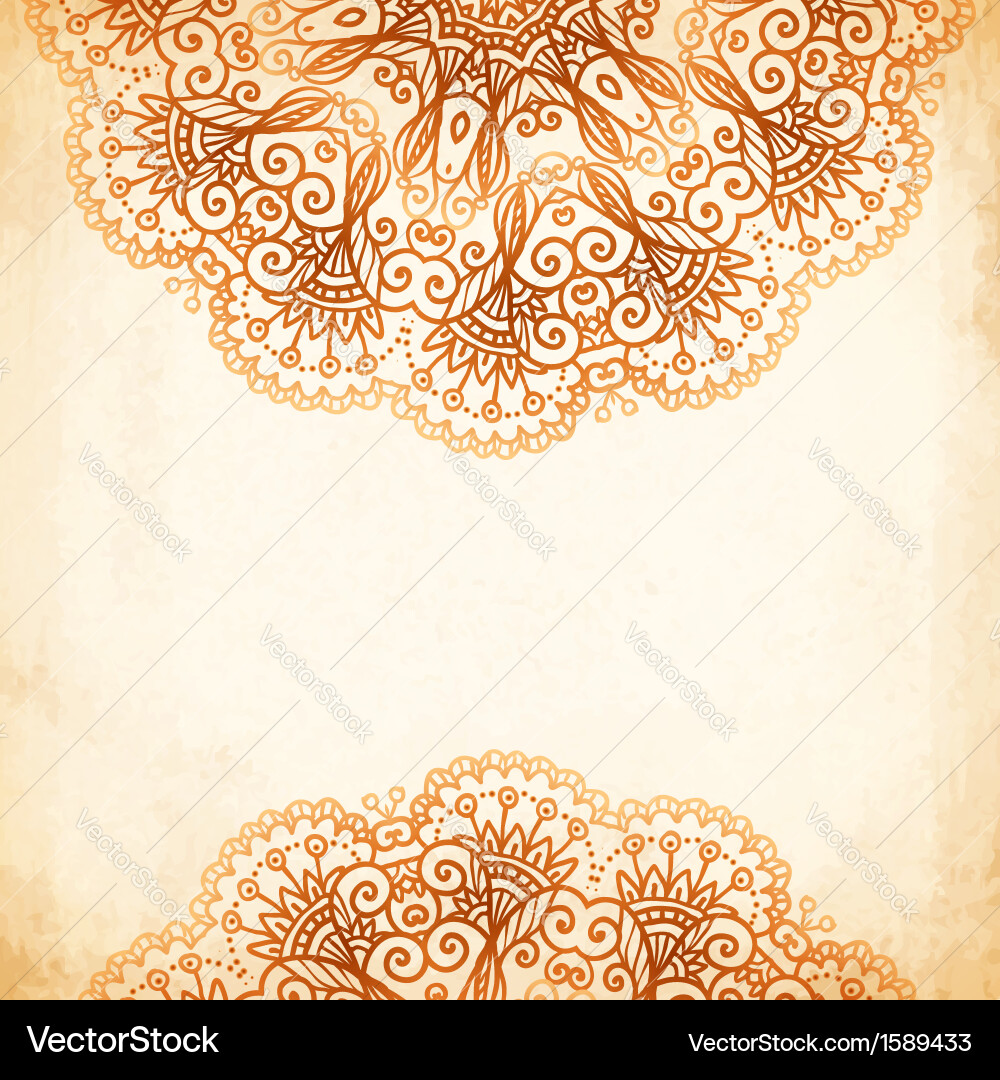 Ornate vintage circle pattern in mehndi style Vector Image