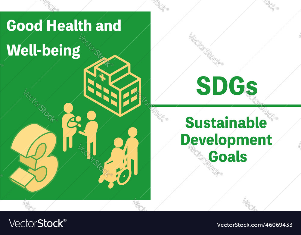 Sdgs goal 3 good health and well-being Royalty Free Vector