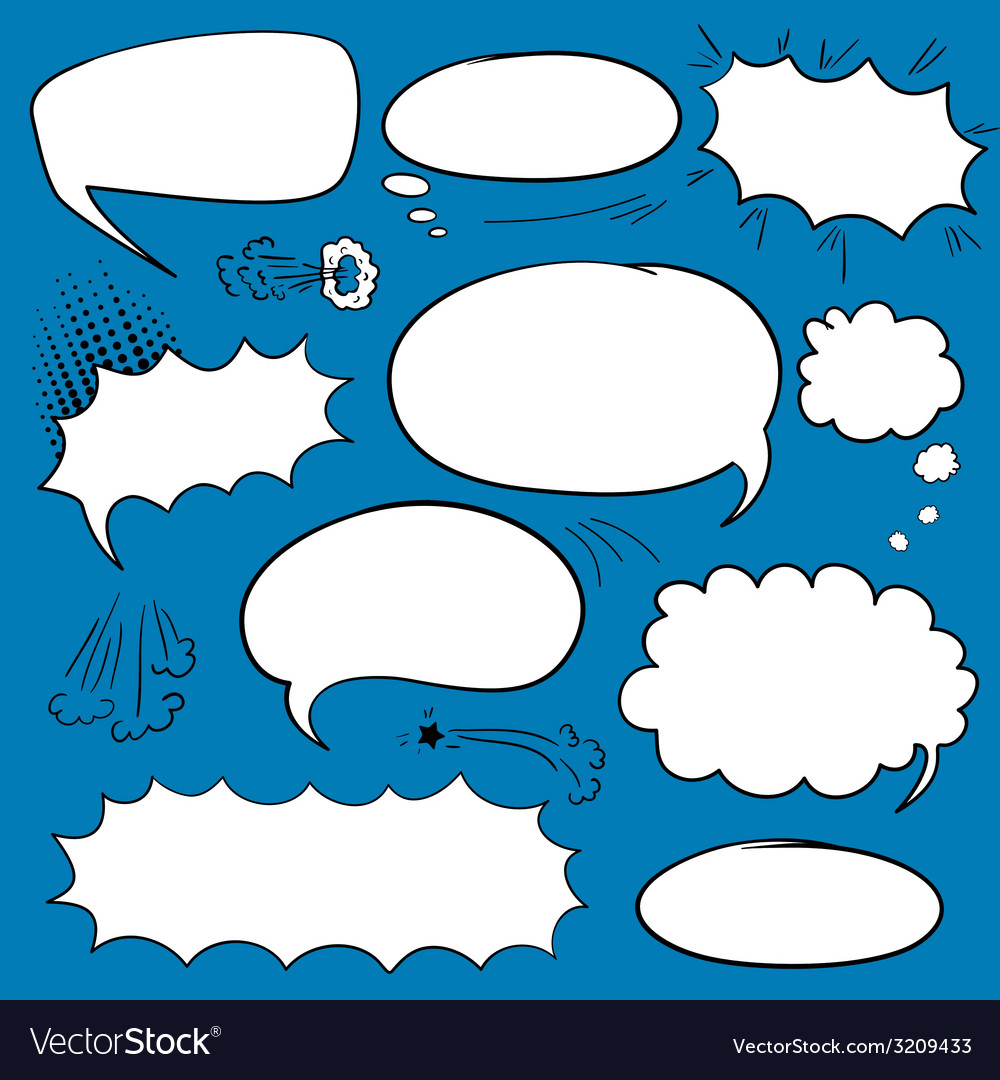 Set comics bubbles Royalty Free Vector Image - VectorStock