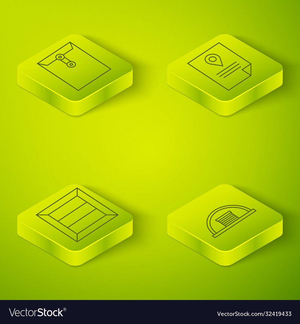 Set isometric document tracking marker system Vector Image