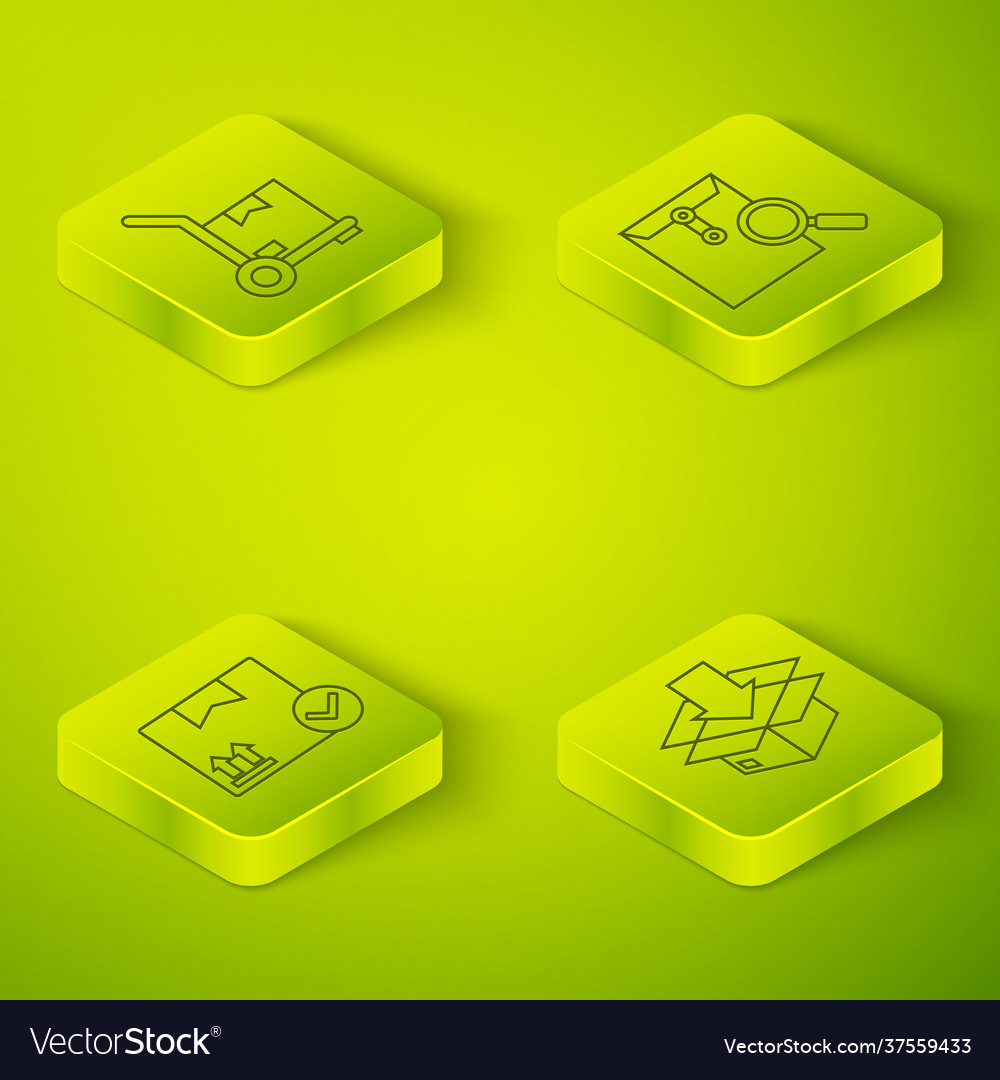 Set isometric envelope with magnifying glass Vector Image Set isometric envelope with magnifying glass Vector Image