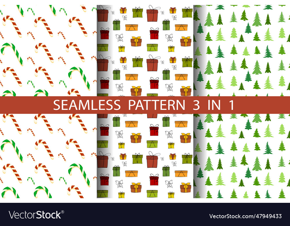 Set of seamless patterns in the theme of christmas