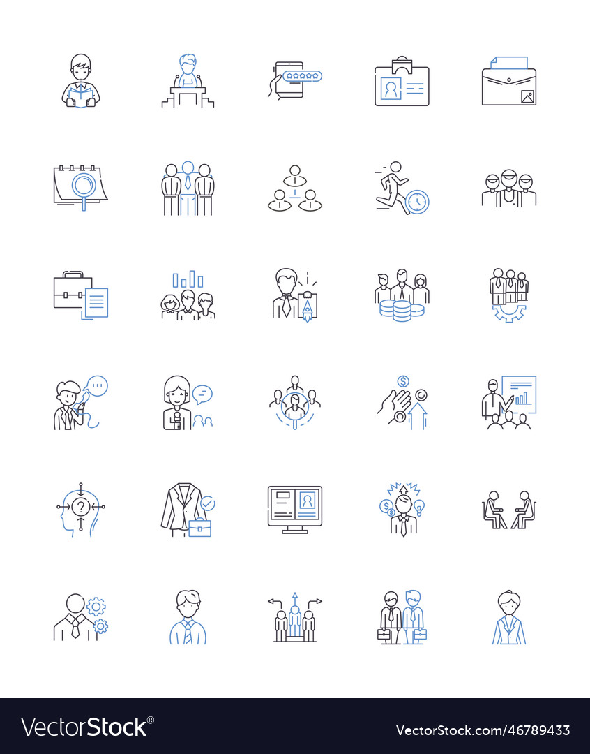 Task scheduling line icons collection planner Vector Image