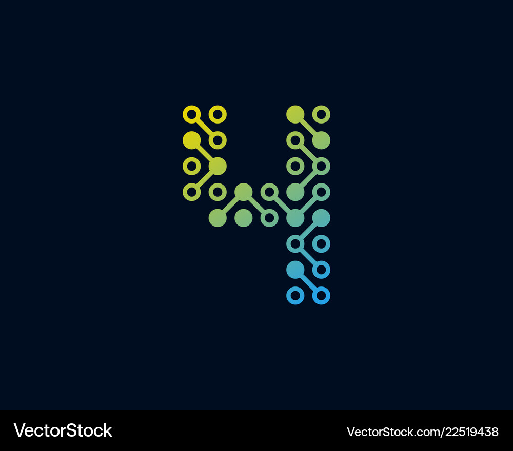 4 circuit digital number logo icon design Vector Image