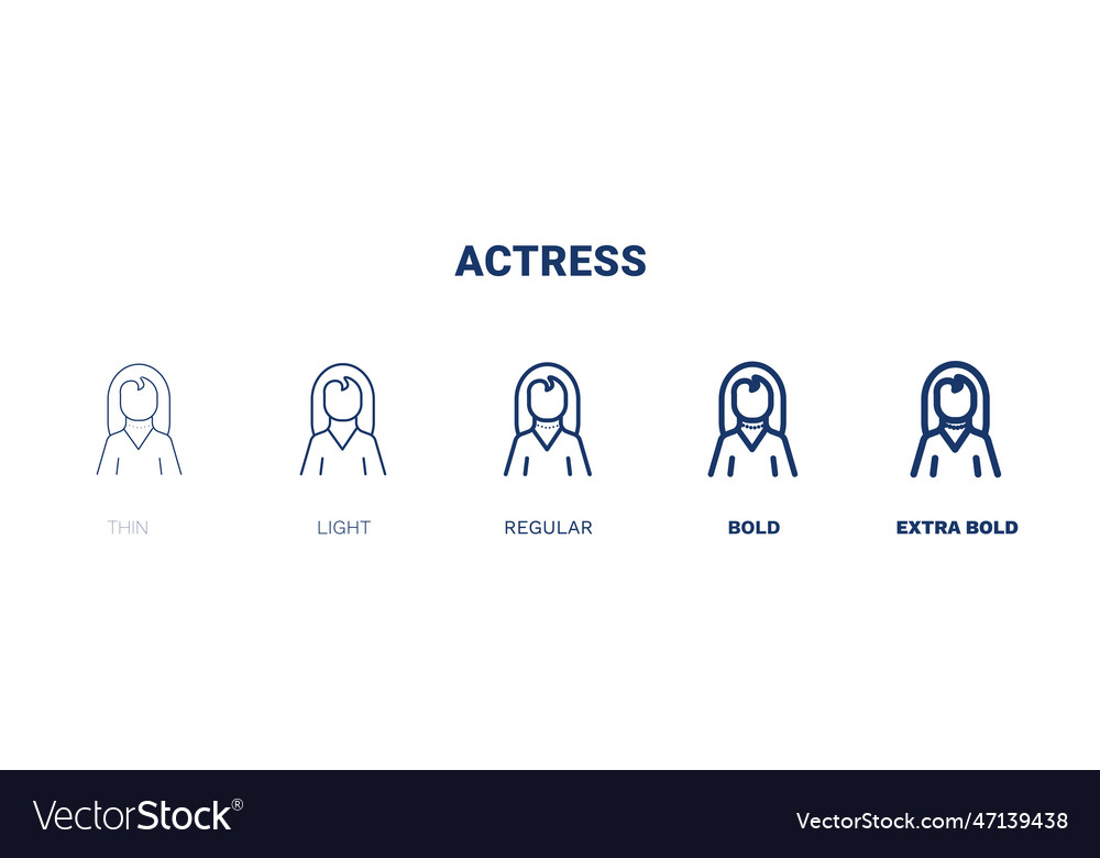 Actress icon thin light regular bold black Vector Image