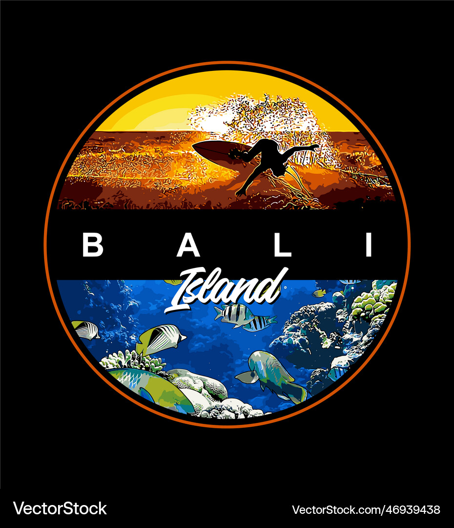 Bali island template for graphic design Royalty Free Vector