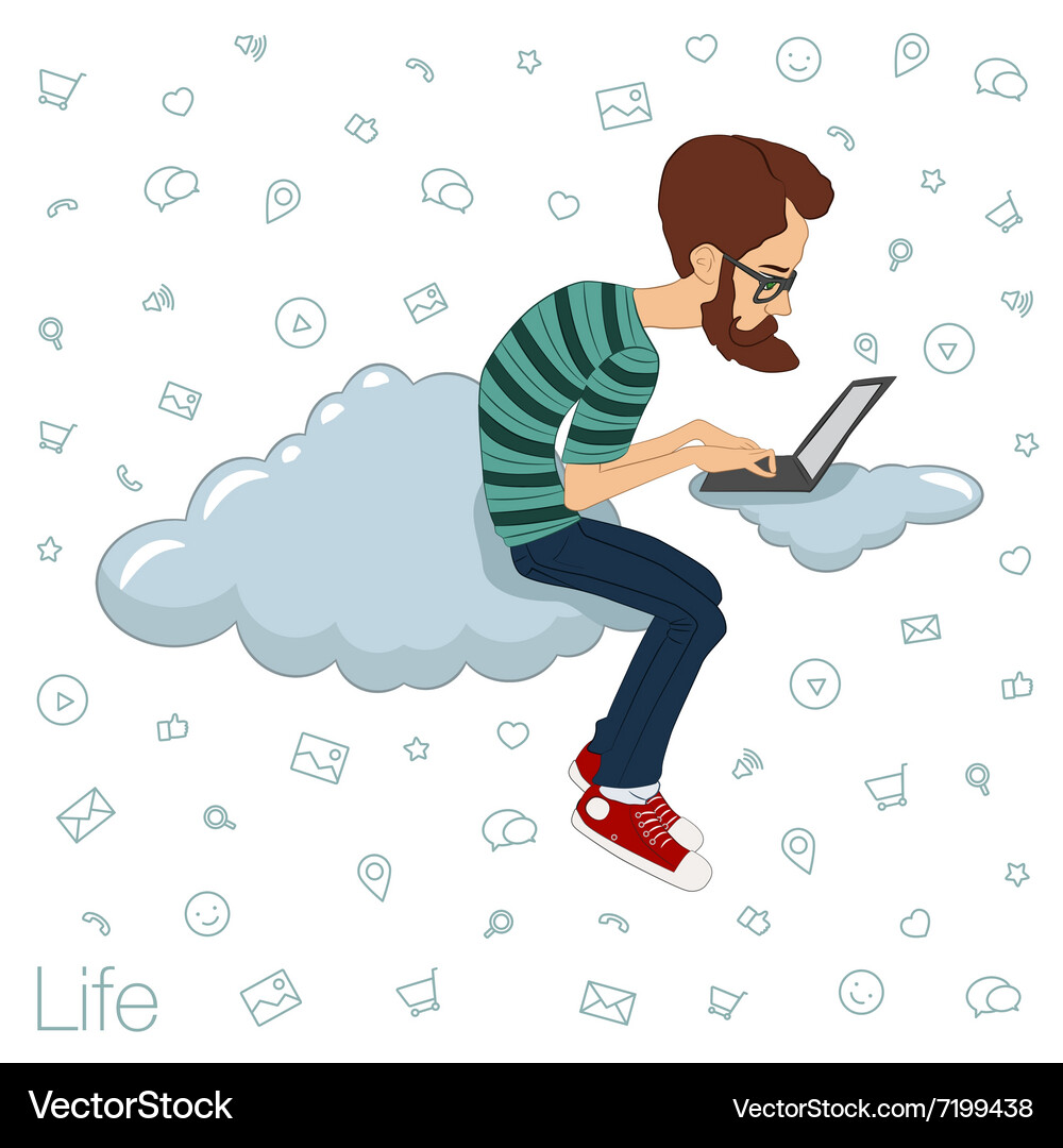 Cloud technologies services for work and life Vector Image