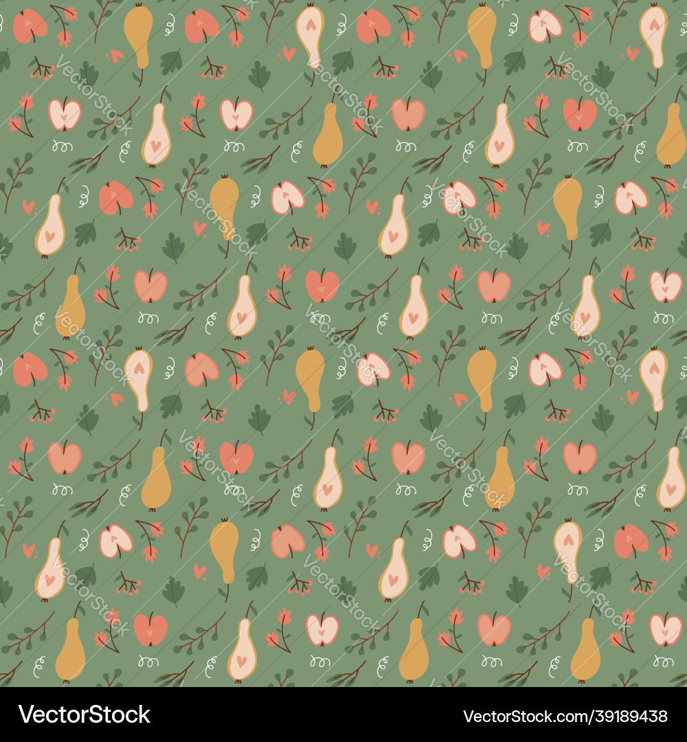 Colorful autumn natural seamless pattern Vector Image
