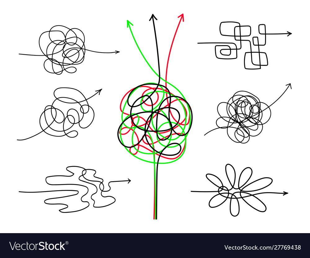 Confusing difficult arrows Royalty Free Vector Image