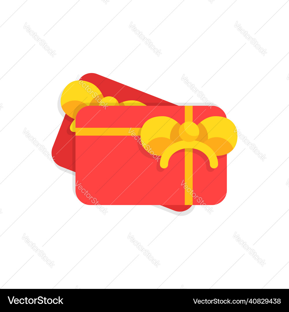 Gift card icon in flat style discount coupon Vector Image