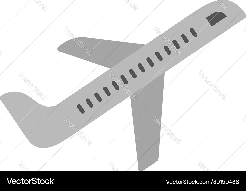 Grey travel plane on a white background Royalty Free Vector