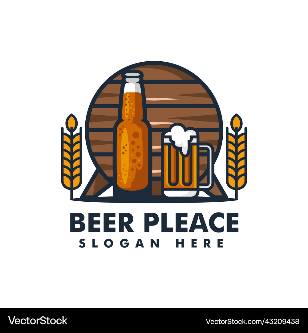 Logo beer vintage style Royalty Free Vector Image