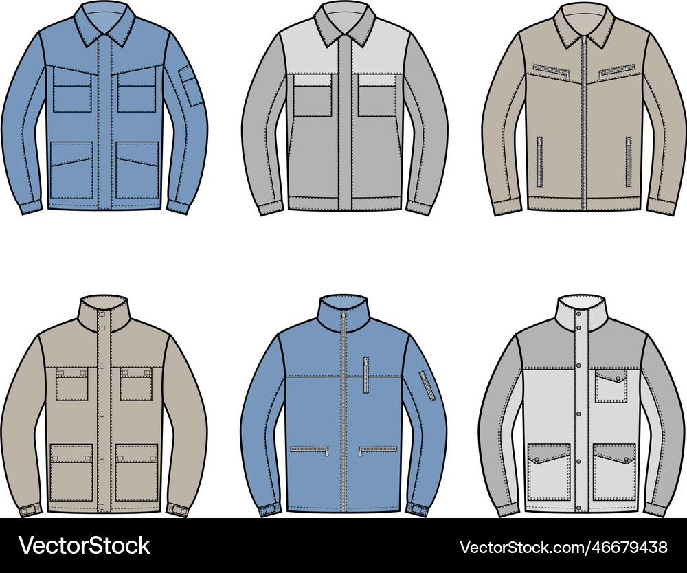 Mens work jacket fashion cad Royalty Free Vector Image