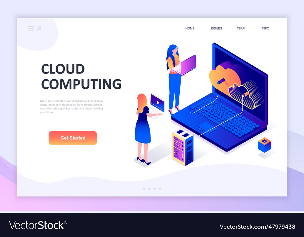 Modern flat design isometric concept of cloud Vector Image