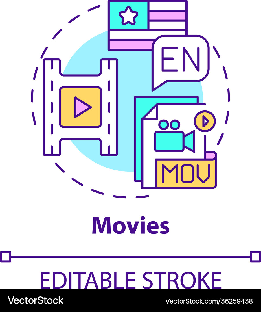Movies concept icon Royalty Free Vector Image - VectorStock
