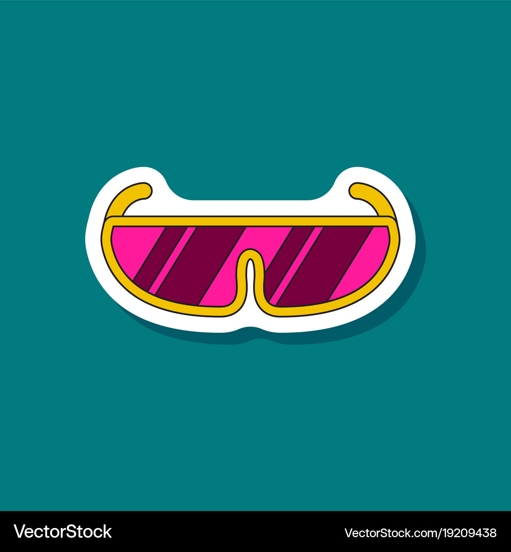 Paper sticker on stylish background ski goggles Vector Image
