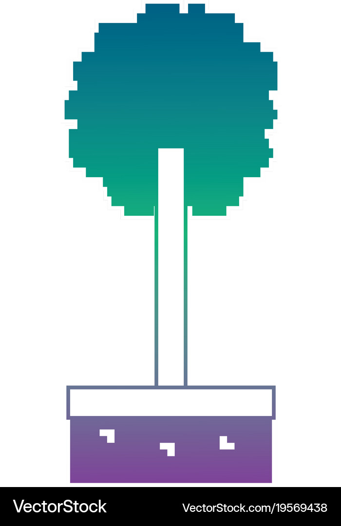 Pixel tree grass nature ecology Royalty Free Vector Image
