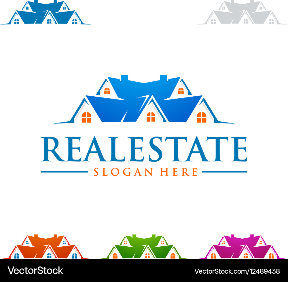 Real estate logo design realty Royalty Free Vector Image