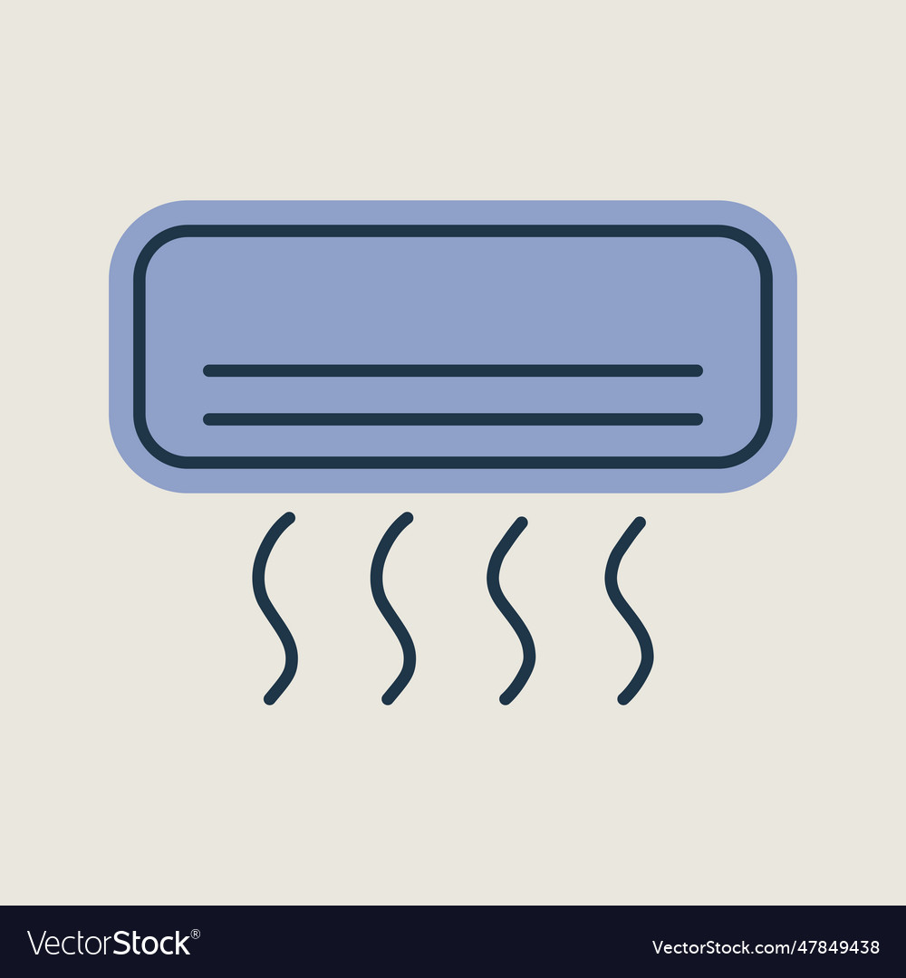 Split-system air conditioner flat icon Royalty Free Vector