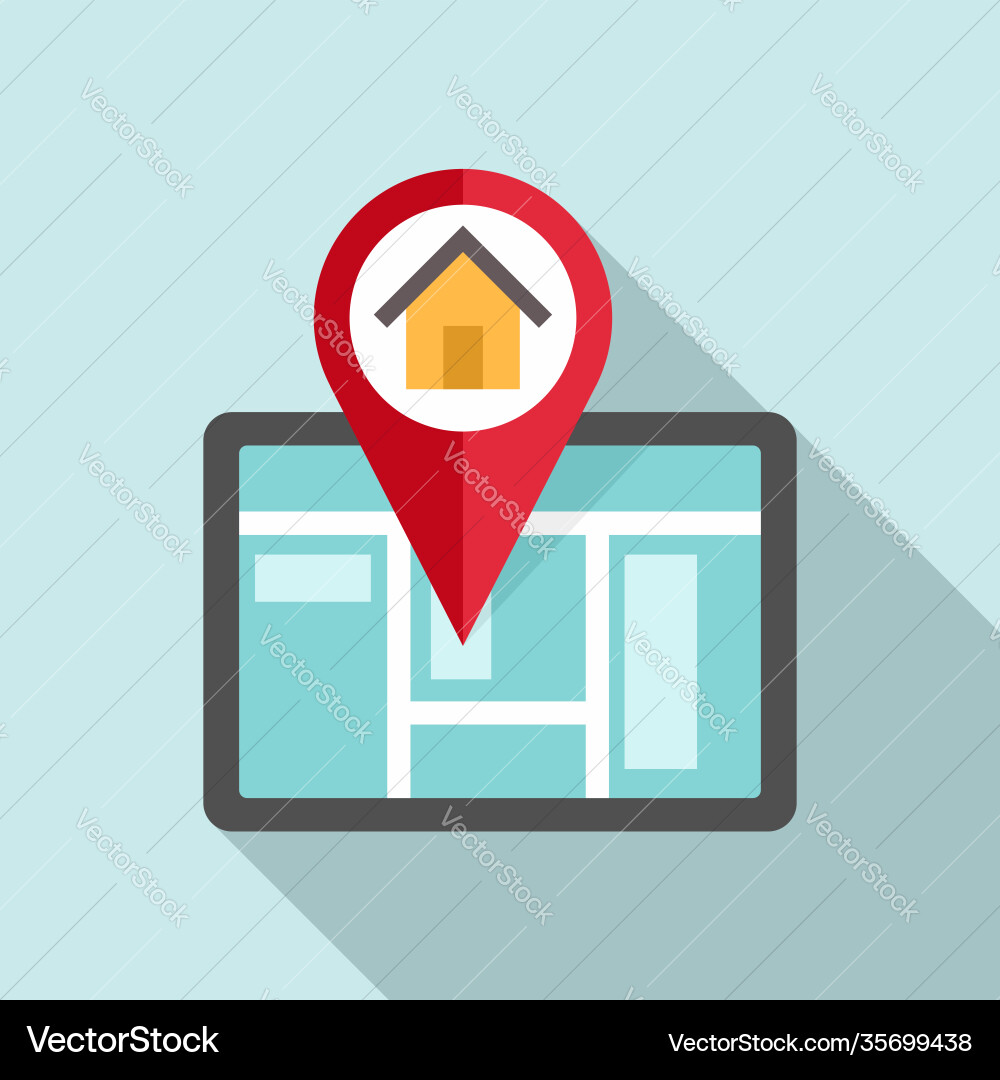 Tablet realtor home icon flat style Royalty Free Vector